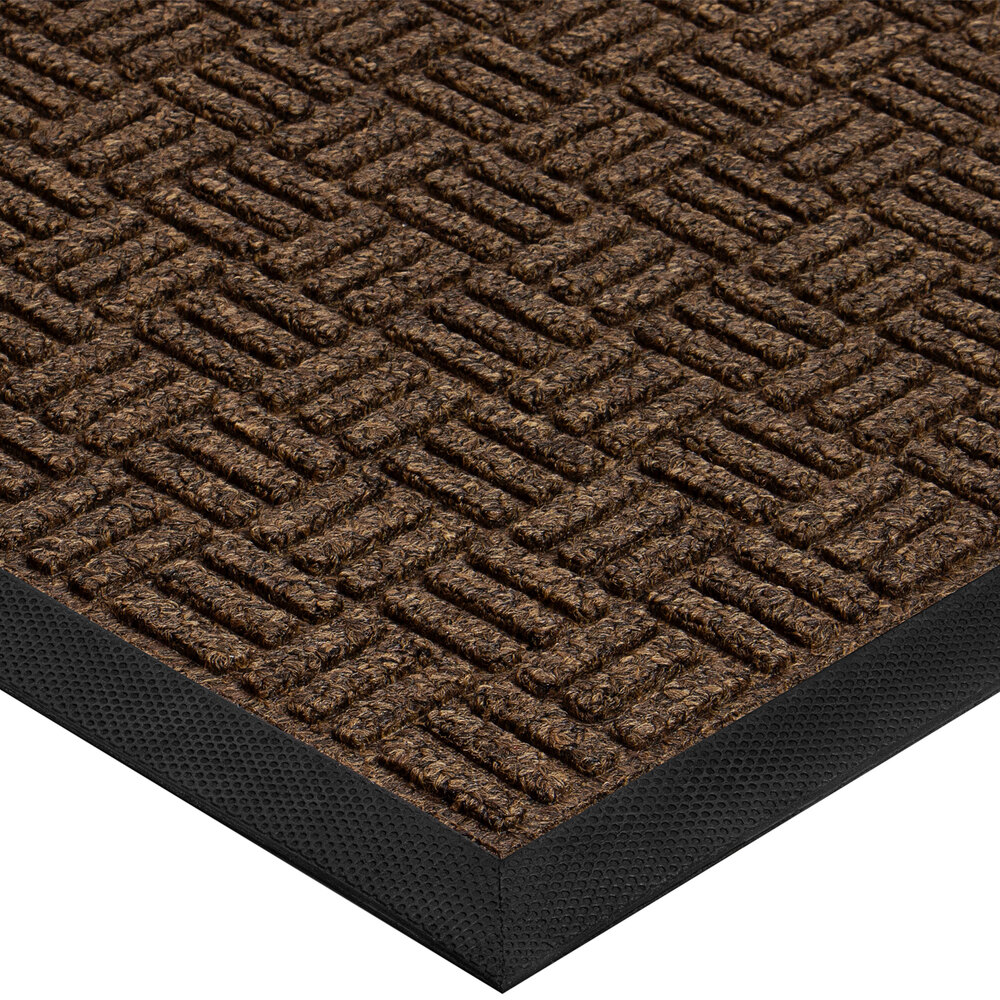 Lavex Water Absorbent 4' x 6' Brown Parquet Indoor Entrance Mat - 3/8 ...