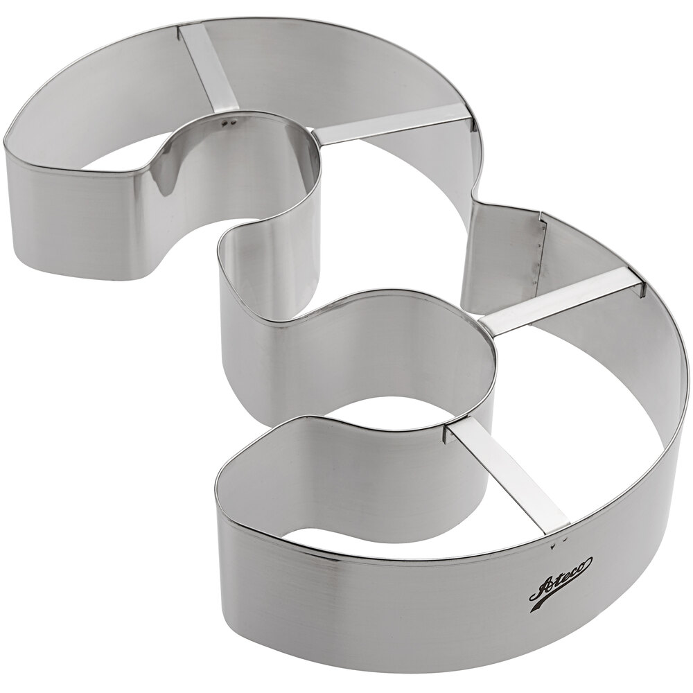 Number 3 Cookie Cutter - Stainless Steel, 11" x 8"