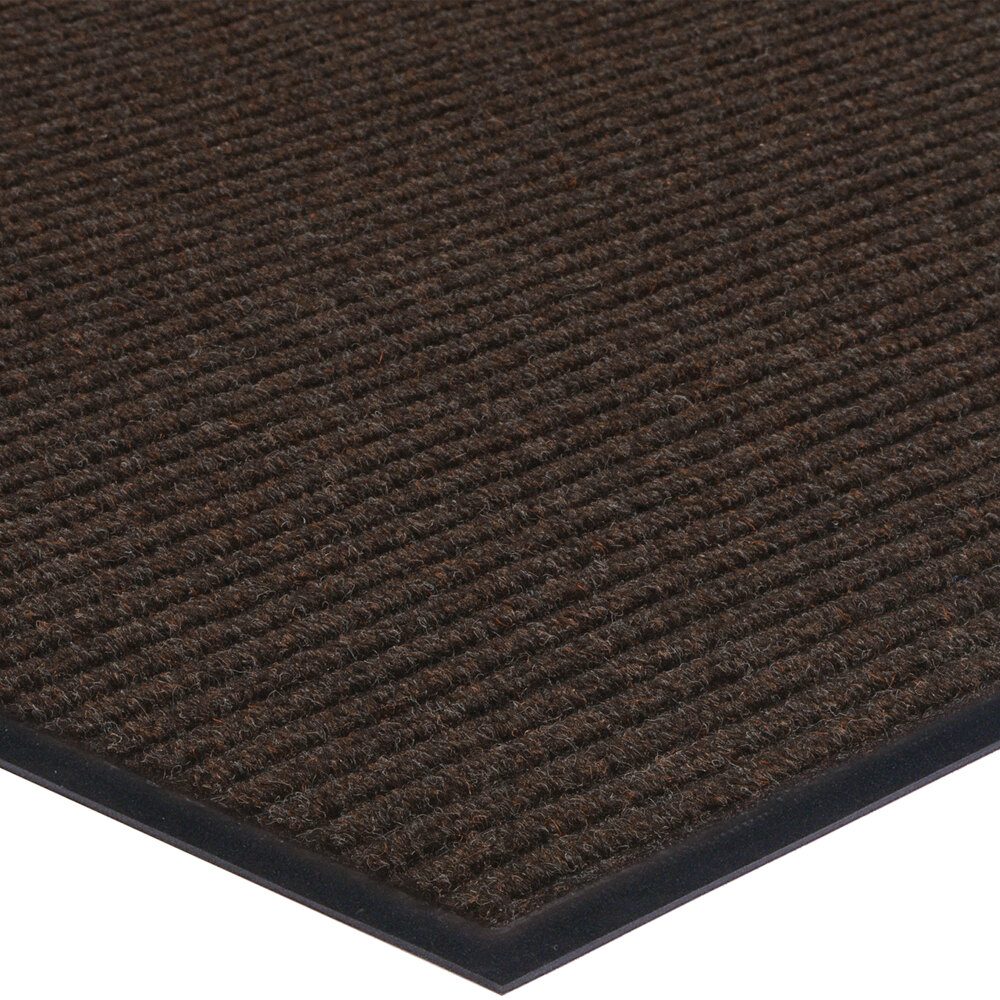 Lavex Needle Rib 3' x 6' Brown Indoor Entrance Mat - 3/8" Thick