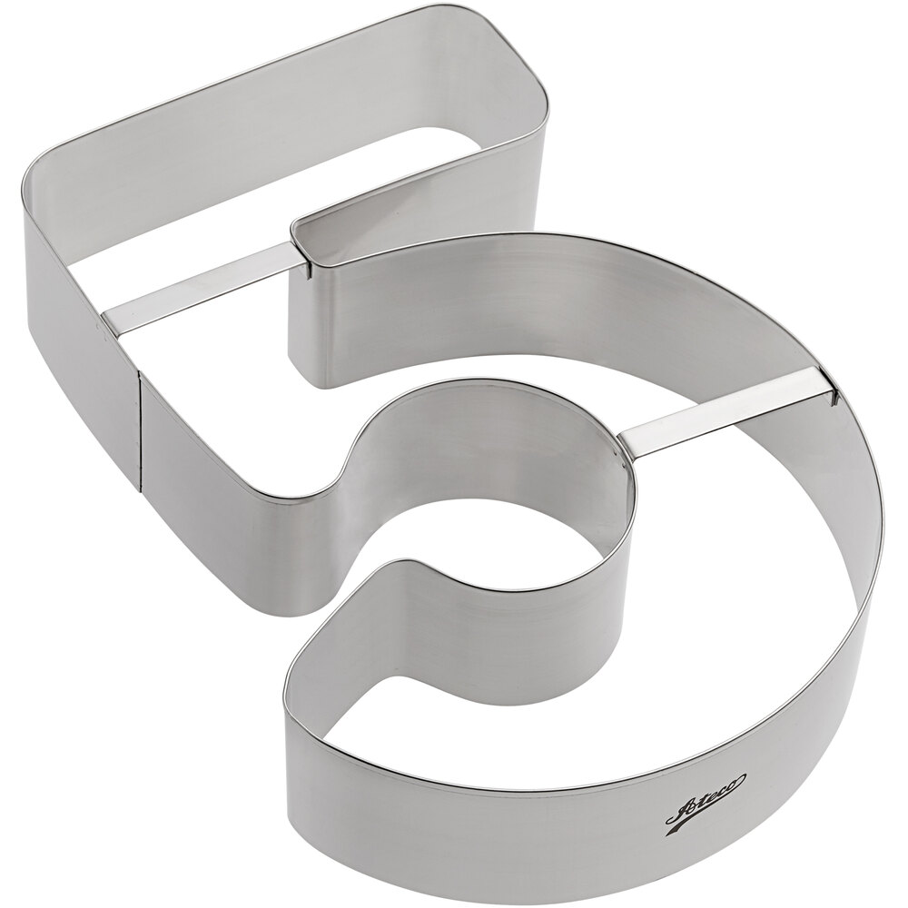Number 5 Cookie Cutter - Stainless Steel, 11
