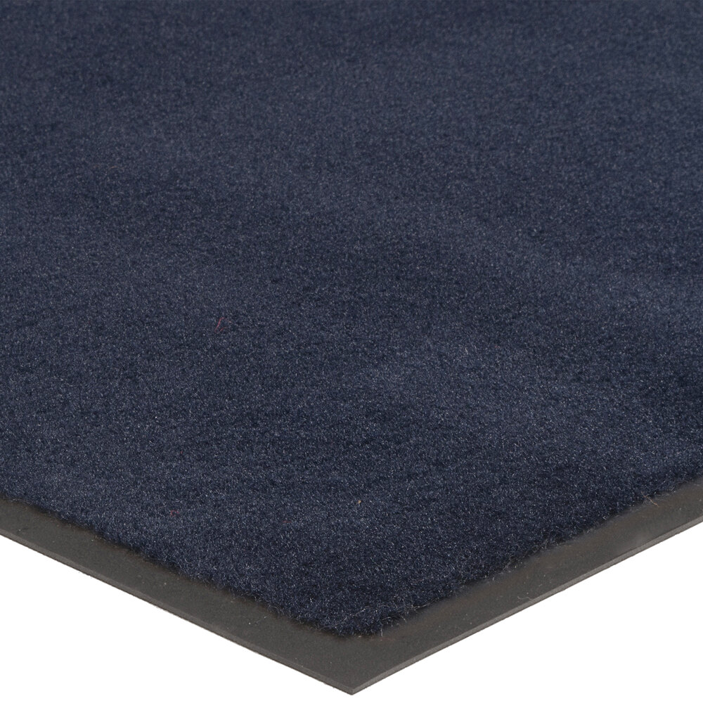 Lavex Plush 2' x 3' Solid Navy Blue Olefin Indoor Entrance Mat - 3/8" Thick
