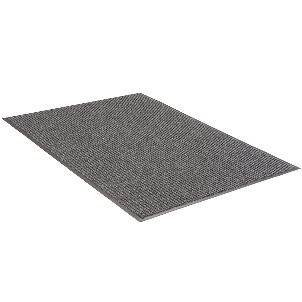 Apache Mills Needle Rib 4' x 8' Gray Indoor Entrance Mat - 3/8" Thick