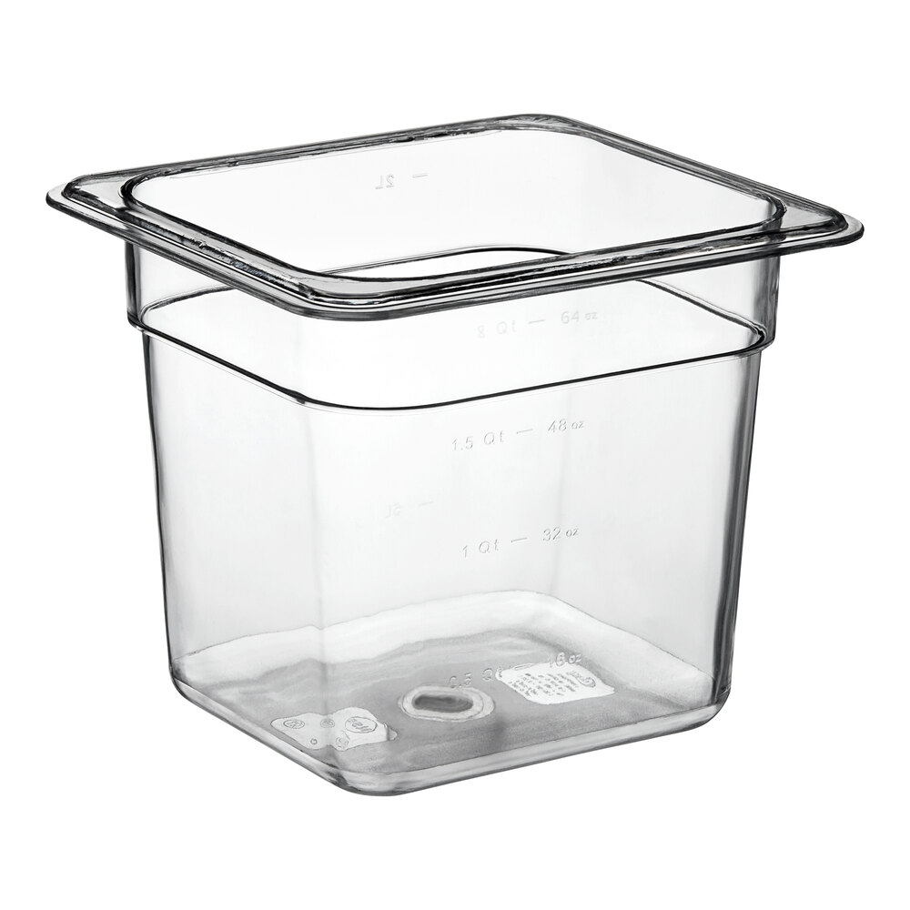 Choice 1/6 Size 6" Deep Clear Polycarbonate Food Pan