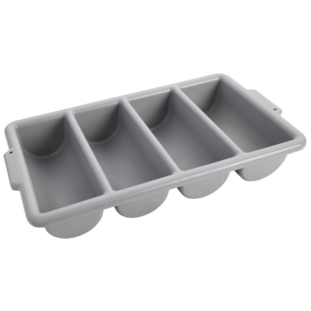 Rubbermaid FG336200GRAY Gray 4-Compartment High Density Polyethylene ...