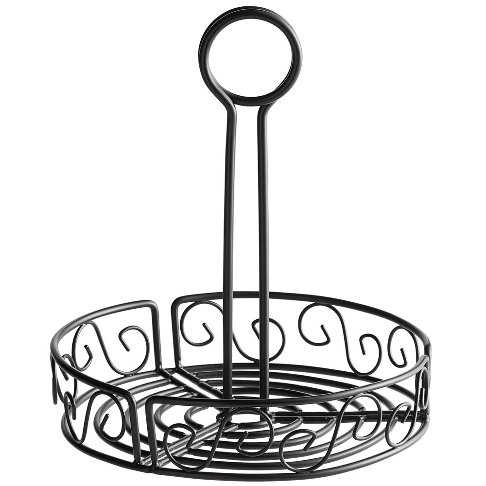 American Metalcraft WBCC8 Black Round Wrought Iron Scroll Design ...