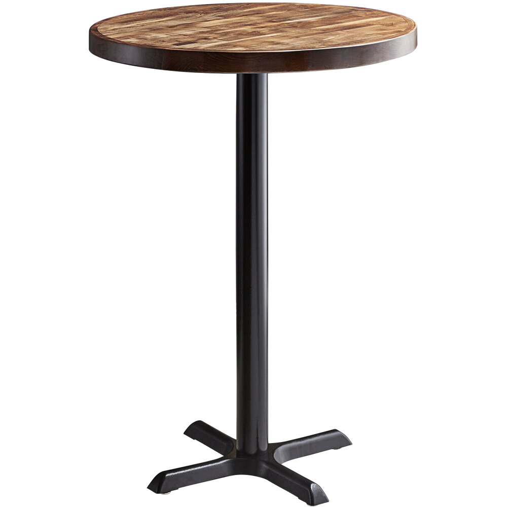 Lancaster Table & Seating 30" Round Bar Height Wood Butcher Block Table ...