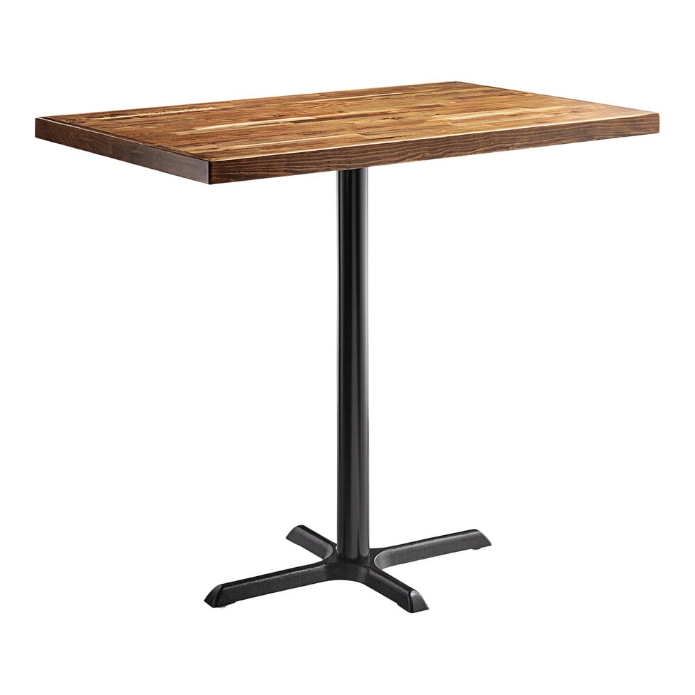 Lancaster Table & Seating 30" x 48" Rectangular Bar Height Wood Butcher ...