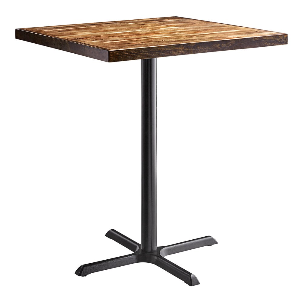 Lancaster Table & Seating 36" Square Bar Height Wood Butcher Block ...