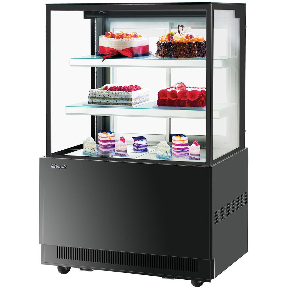 Turbo-Air TBP36-54NN 35 1/2" Square Glass Three Tier Black Refrigerated ...