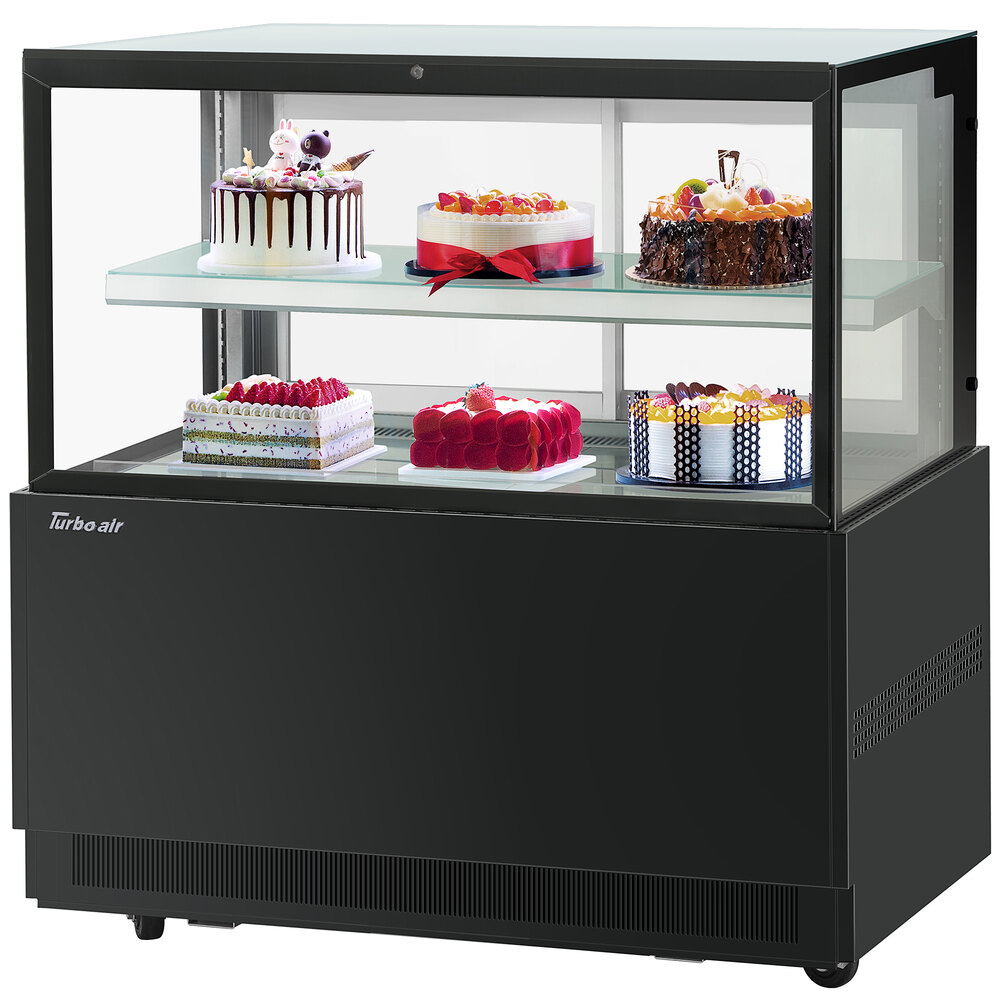 Turbo-Air TBP48-46FN 47" Square Glass Two Tier Black Refrigerated ...