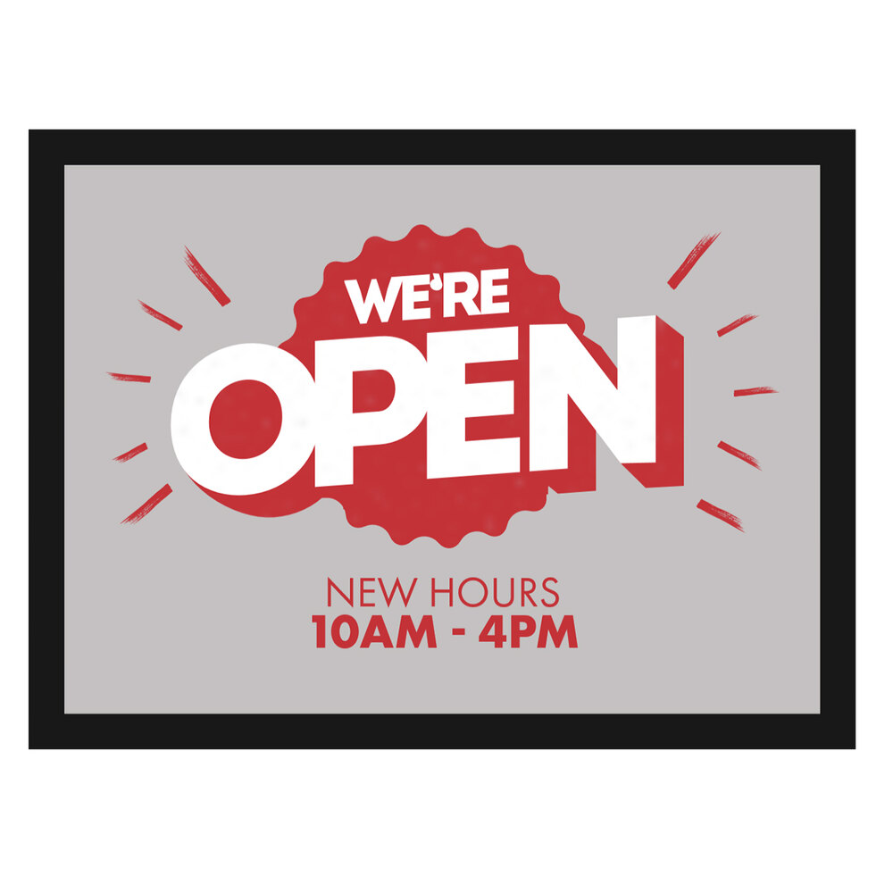 E-Z Up WCL1218RCT 18" x 12" Rectangle We Are Open Window Decal