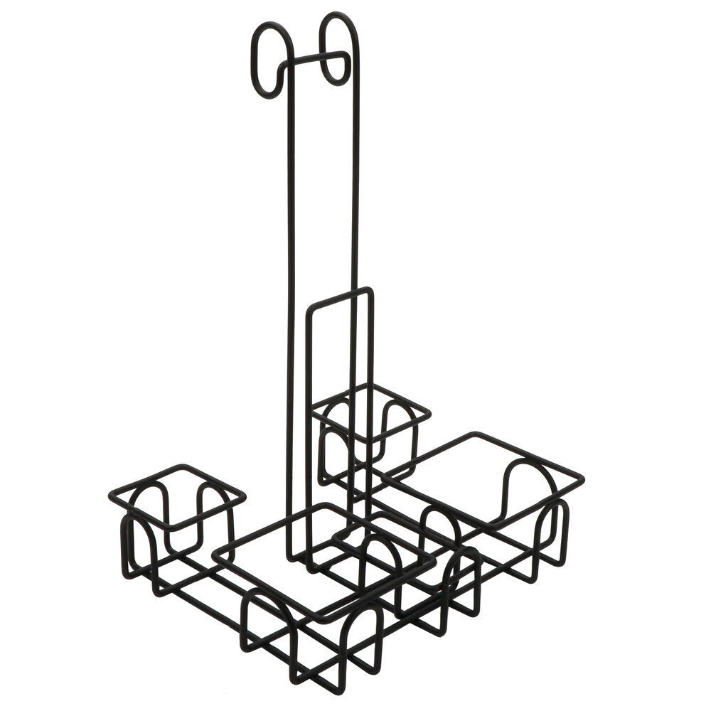 GET 4-50672 6 1/2" x 8" Black Iron Powder Coated 4-Compartment ...