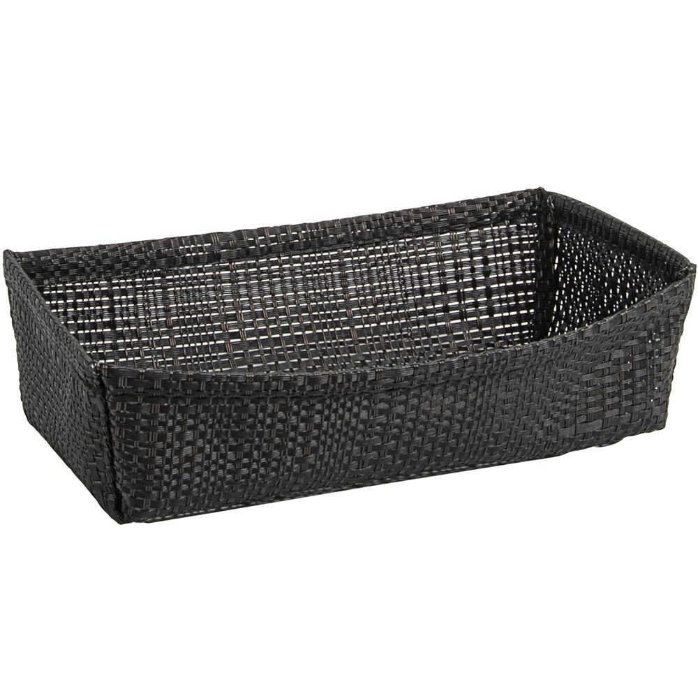 Front of the House Metroweave 7 1/2" x 4 1/4" x 2" Black Random Weave ...