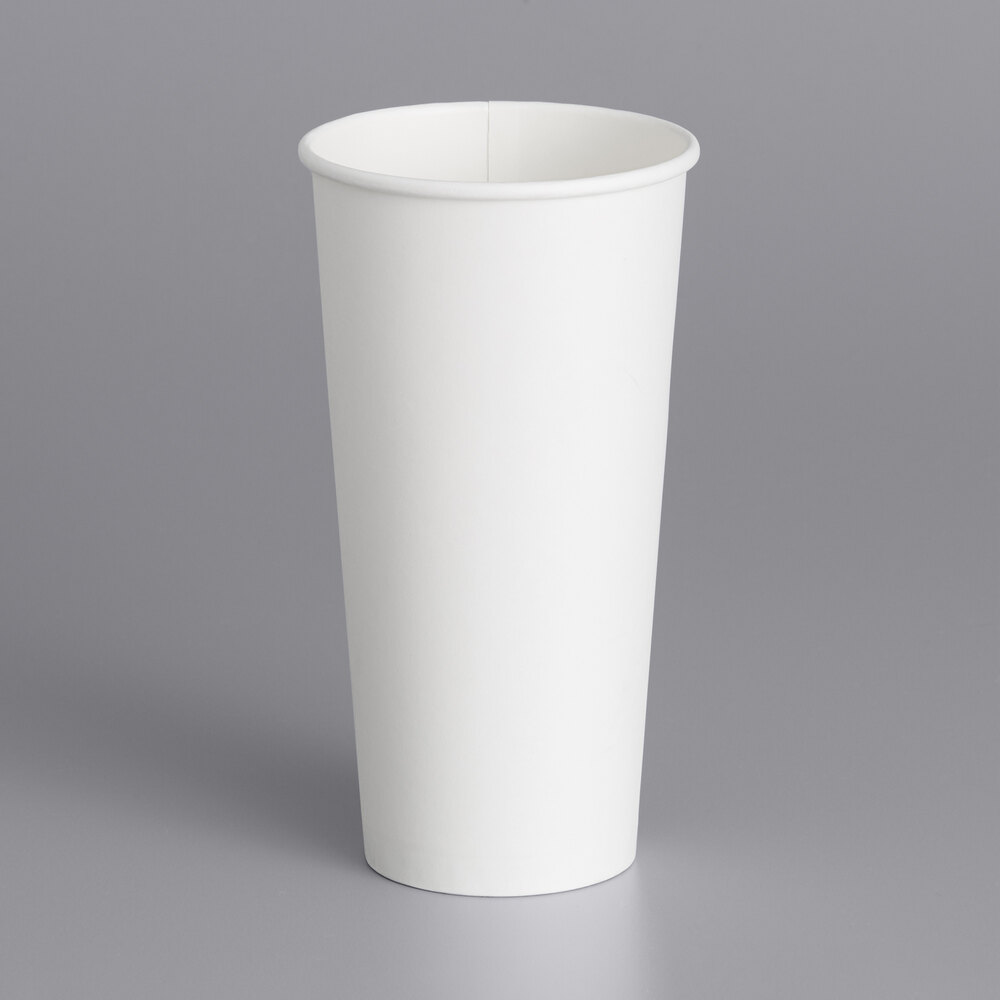 Choice 24 oz. White Poly Paper Hot Cup - 50/Pack