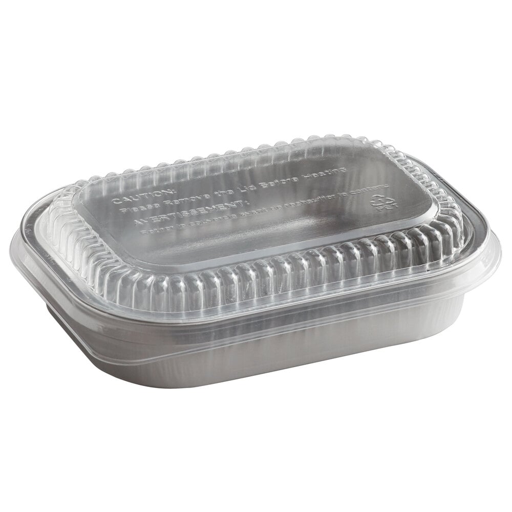 Choice Heavy Duty Smoothwall Silver Mini Oblong Foil Take-Out Pan with ...