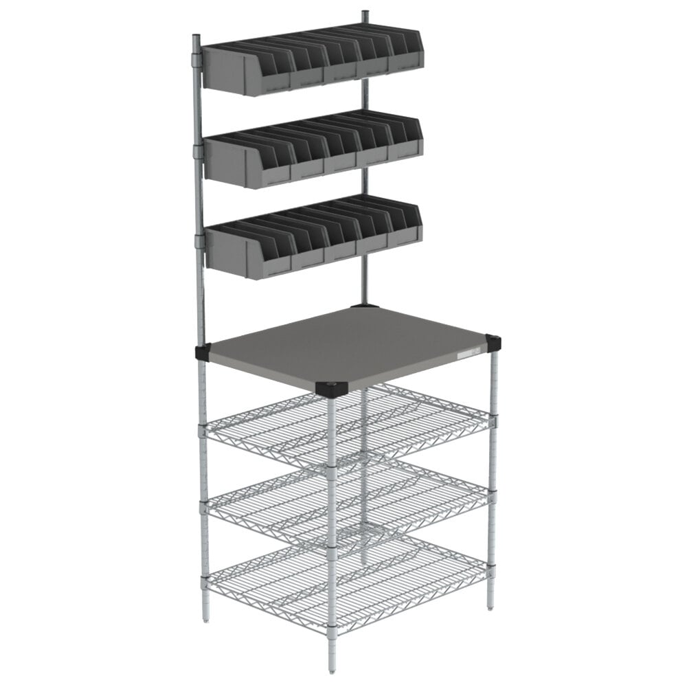 Metro CR2430DTPOS Drive-Thru Order Prep Station with Stainless Steel ...