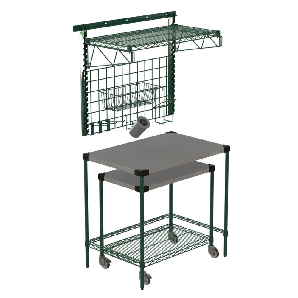 Metro CR2436PTSW 70 1/2" Prep Station with SmartWall Shelf and Cart