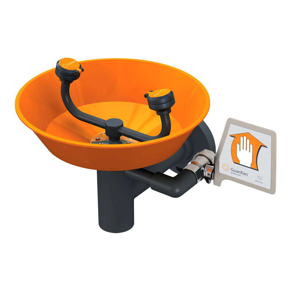 Guardian Equipment G1890 Wall Mounted PVC Eyewash Station with Bowl and ...