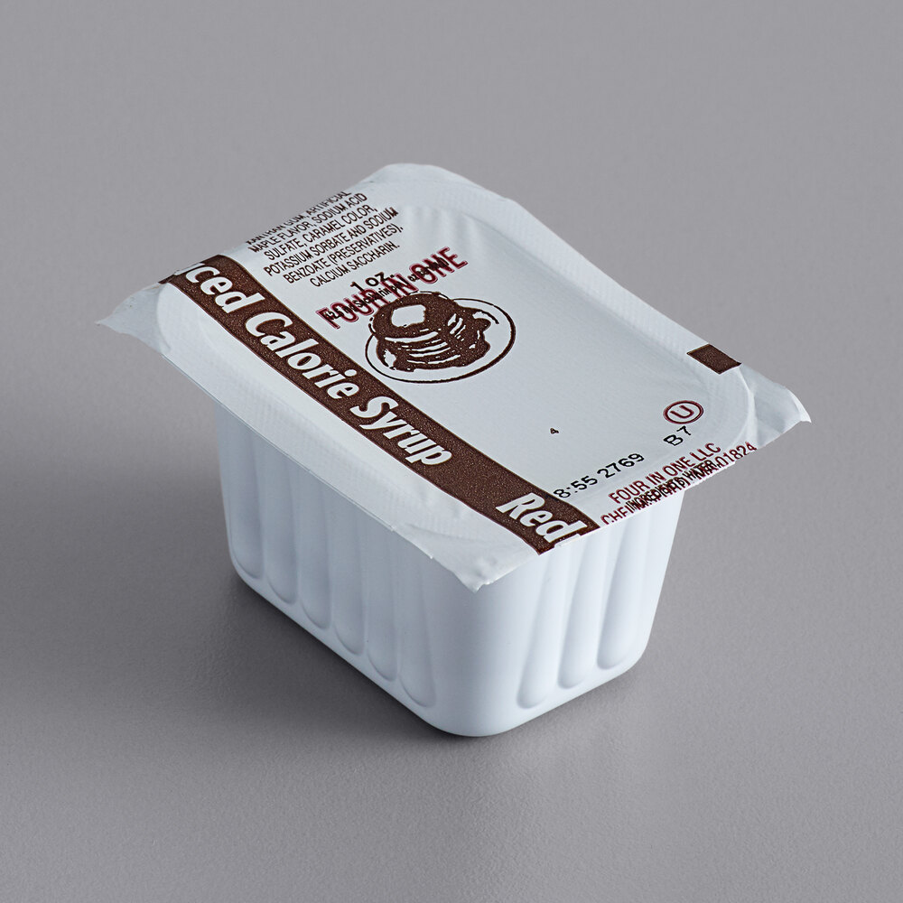 Four-in-One Sugar-Free Pancake Syrup 1 oz. Portion Cups - 100/Case