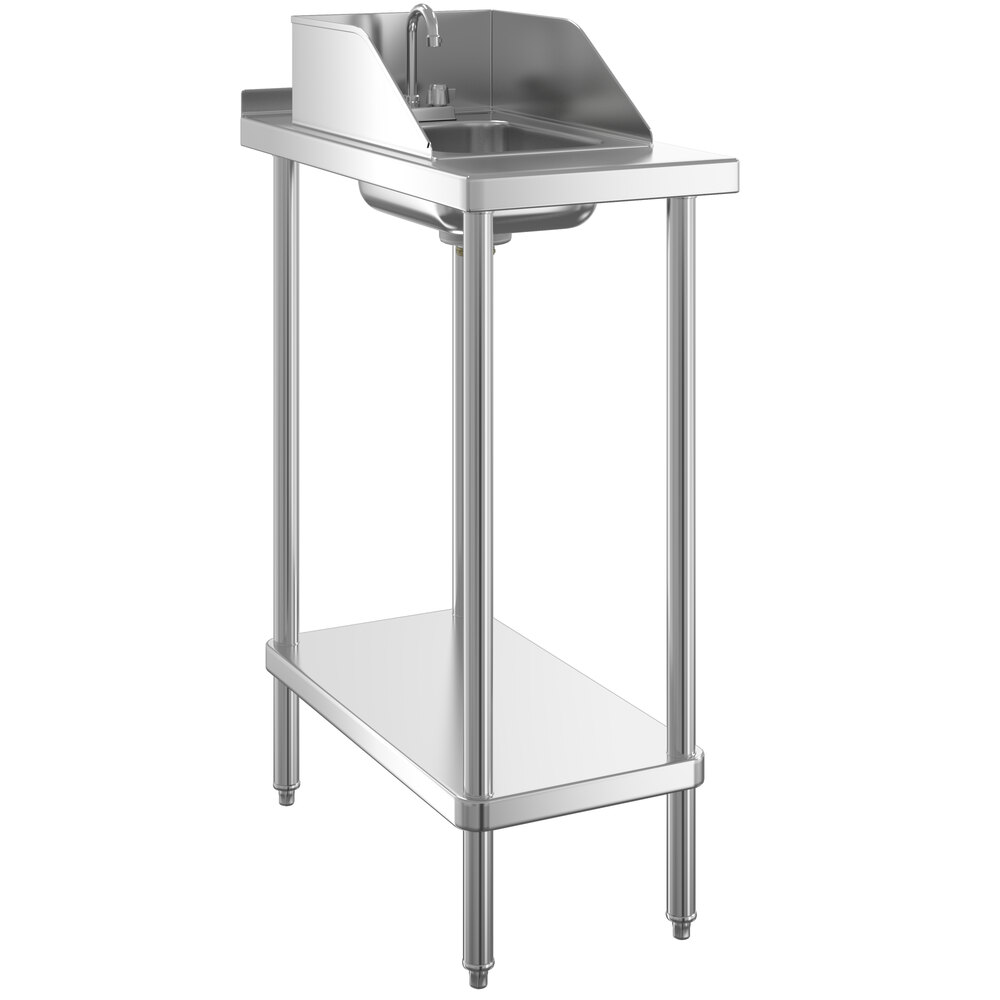 Regency 30" x 15" 18 Gauge Type 304 Stainless Steel Filler Table with ...