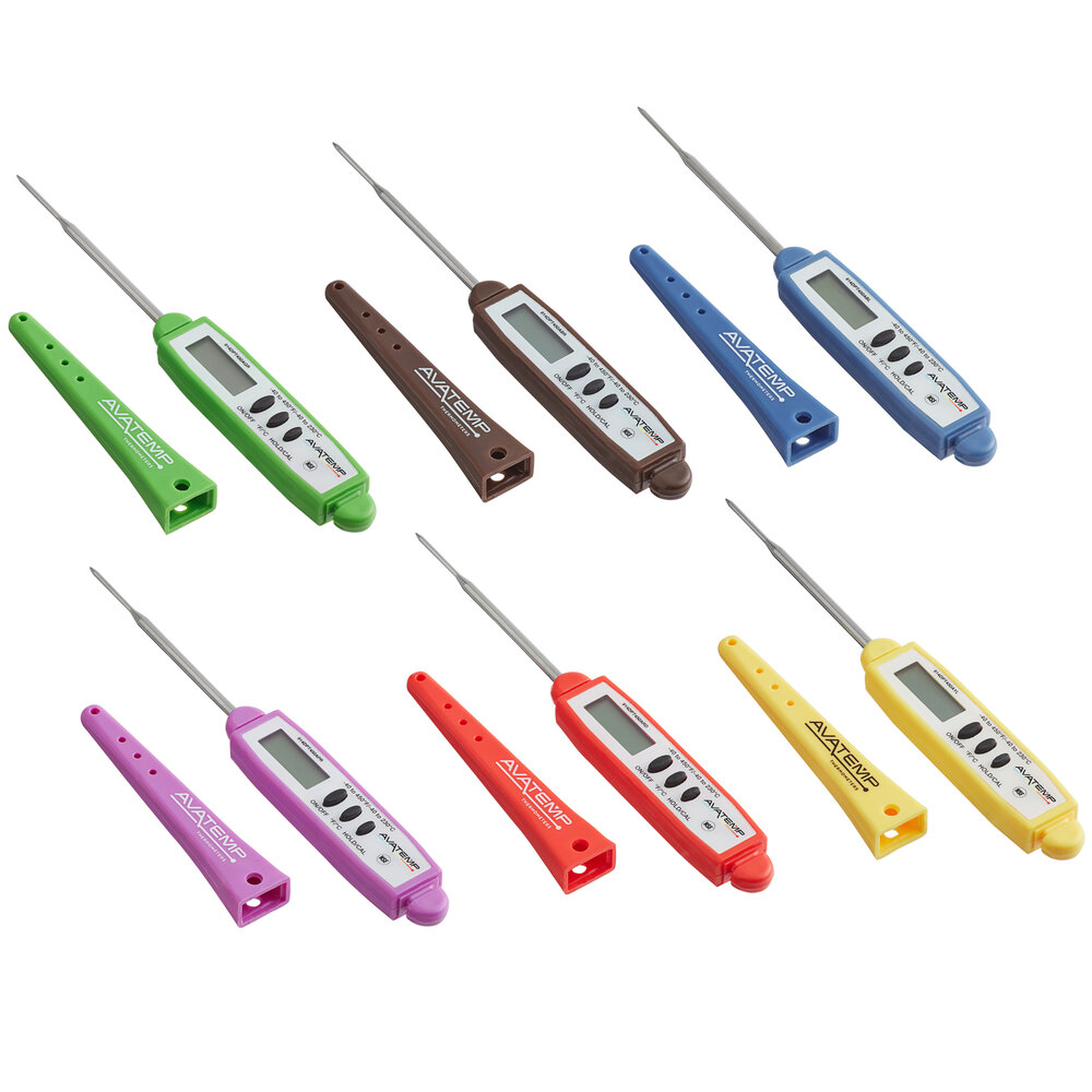 AvaTek 2 3/4" HACCP Waterproof Digital Pocket Probe Thermometers - 6/Set