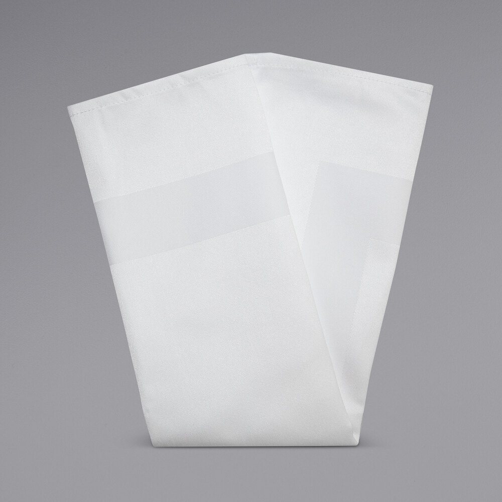 Snap Drape 54682222NH010 White Milan Satin Band Cloth Napkin, 22" x 22 ...