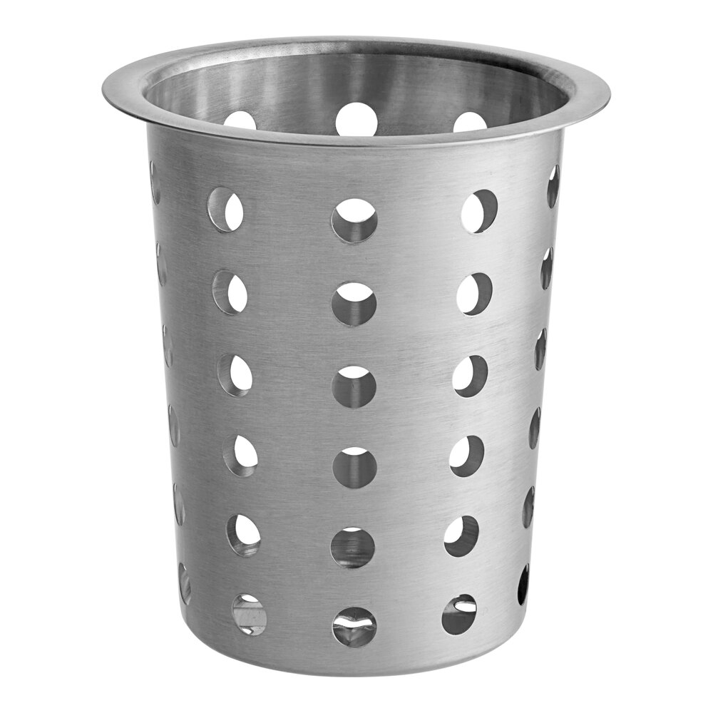 TableCraft 34 Perforated Stainless Steel Flatware Cylinder