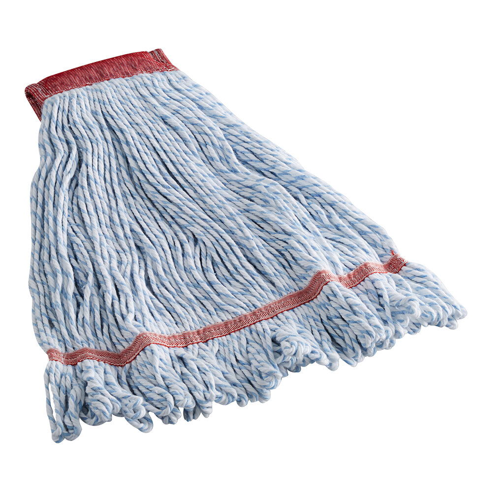 Lavex Janitorial 16 oz. #24 White Cotton Blend Looped End Wet Mop Head ...