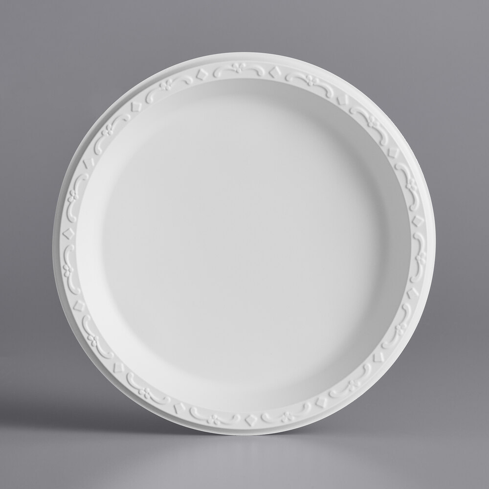 Ecopax 9" White Mineral-Filled Polypropylene Plate - 400/Case