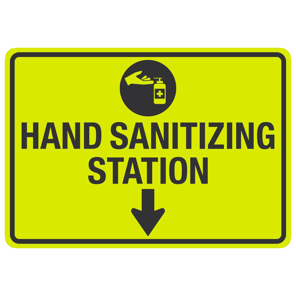 "Hand Sanitizing Station" Engineer-Grade Reflective Black / Yellow ...