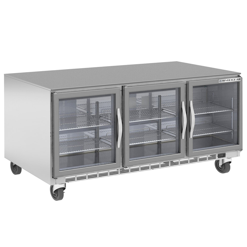 Beverage-Air UCR72AHC-25-23 72" Low Profile Glass Door Undercounter ...