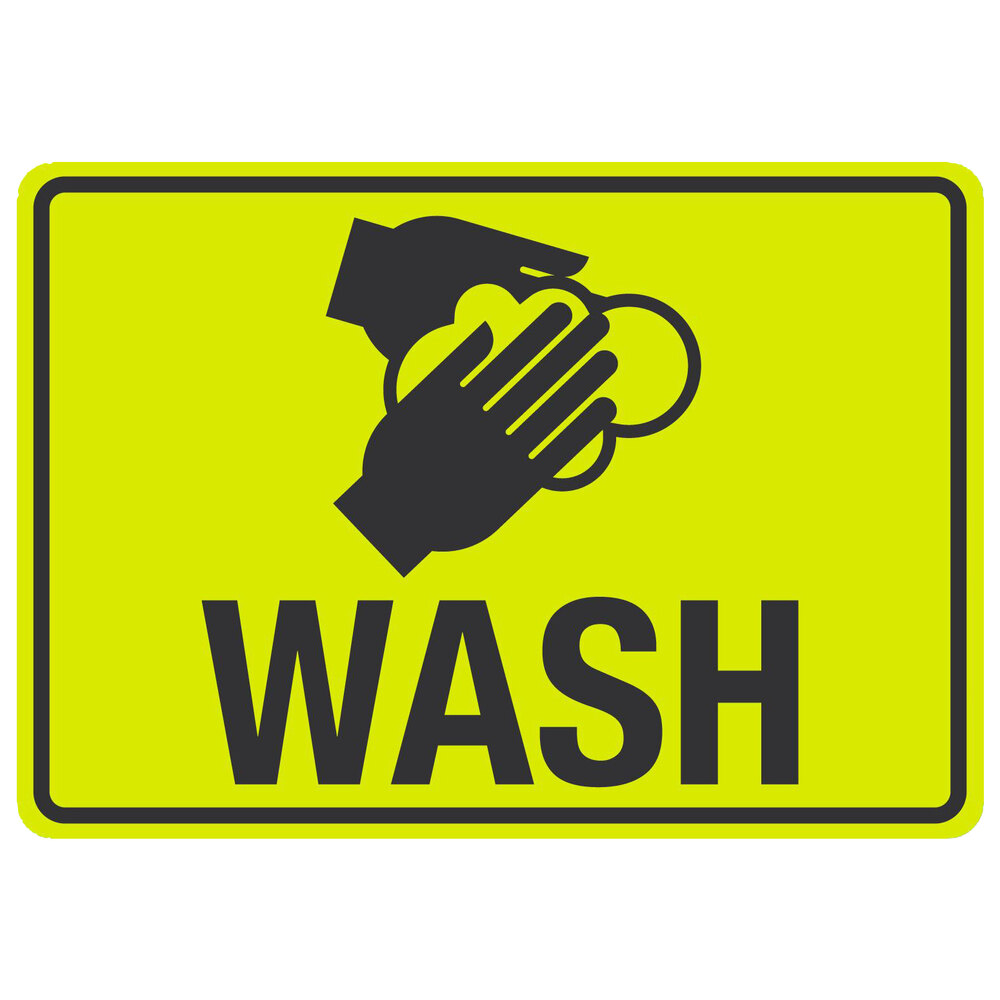 "Wash" Engineer-Grade Reflective Black / Yellow Aluminum Sign with ...