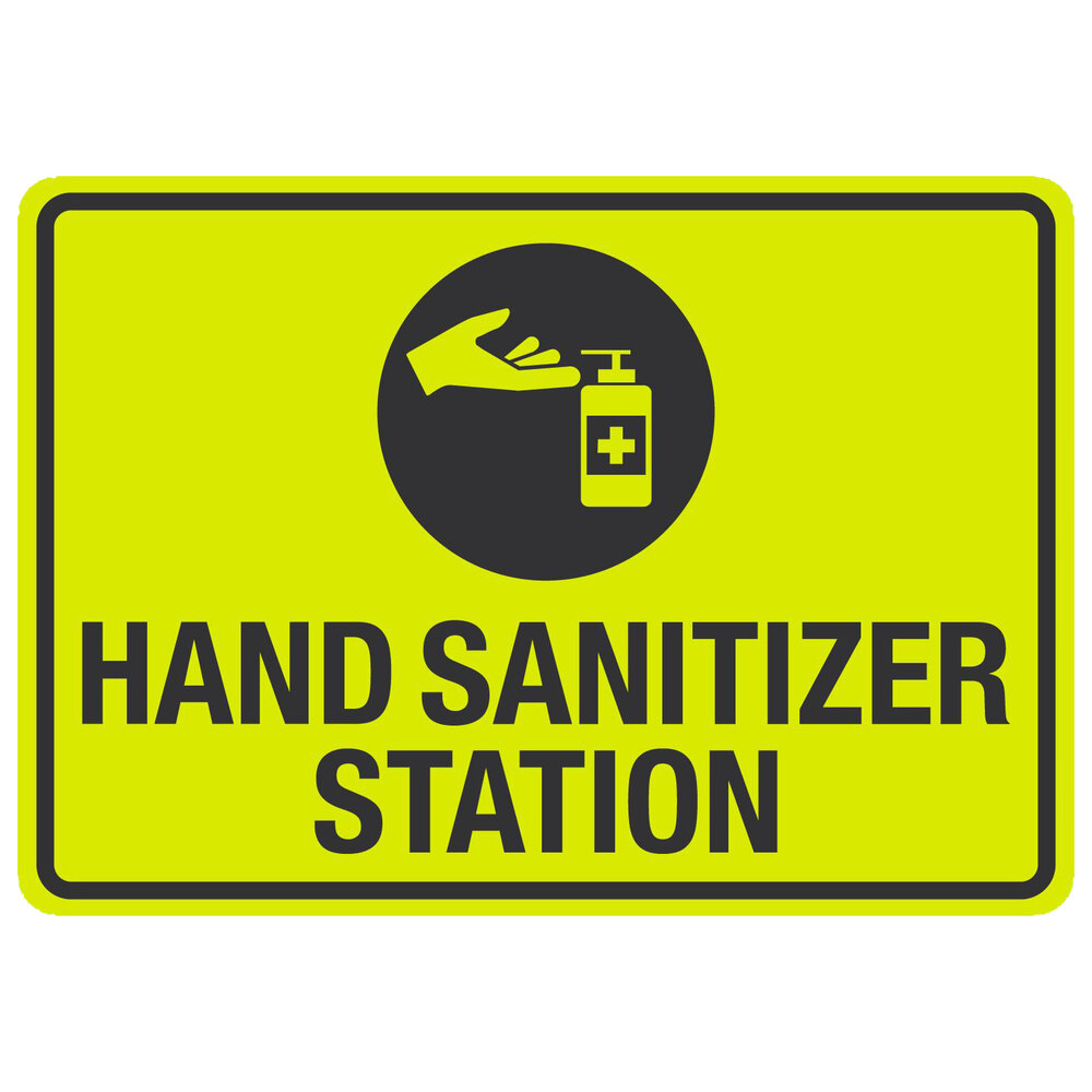 "Hand Sanitizer Station" Engineer-Grade Reflective Black / Yellow ...