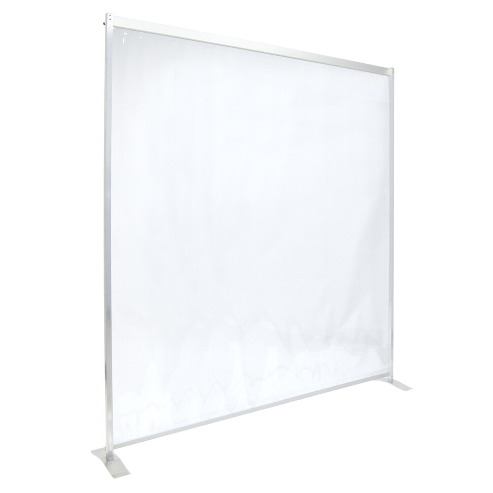 Goff's 34134 72" x 96" Clear PVC Standing Partition with Aluminum Frame ...