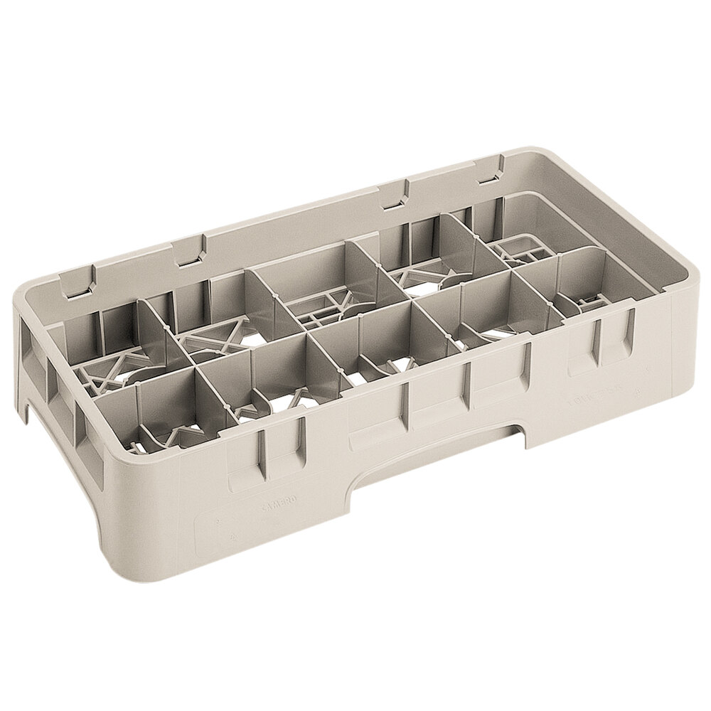 Cambro 10HS434184 Beige Camrack 10 Compartment 5 1/4" Half Size Glass ...
