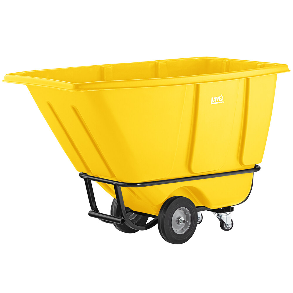Lavex Industrial 0.5 Cubic Yard Yellow Heavy-Duty Tilt Truck / Trash ...
