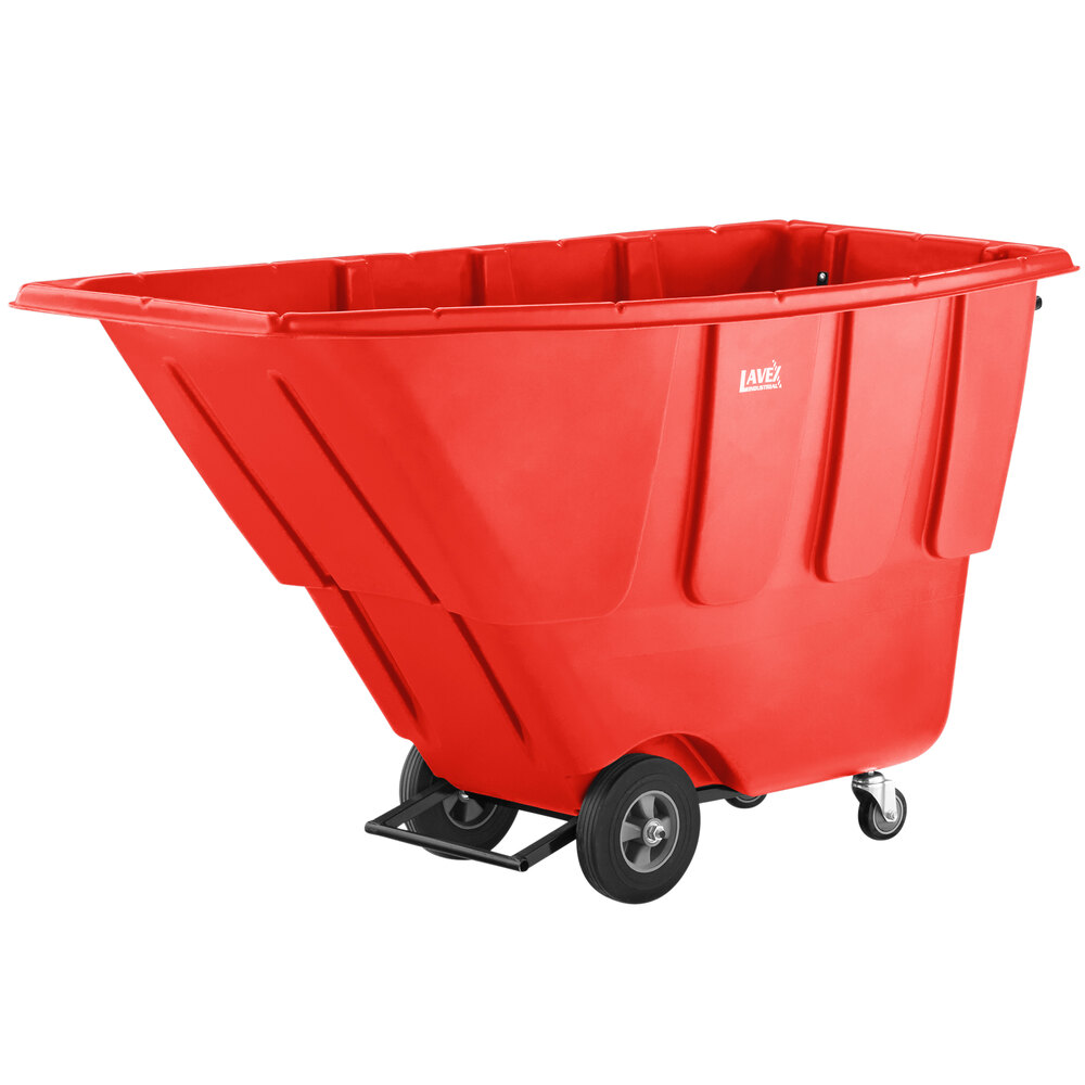 Lavex 1 Cubic Yard Red Light-Duty Tilt Truck / Trash Cart (850 lb ...
