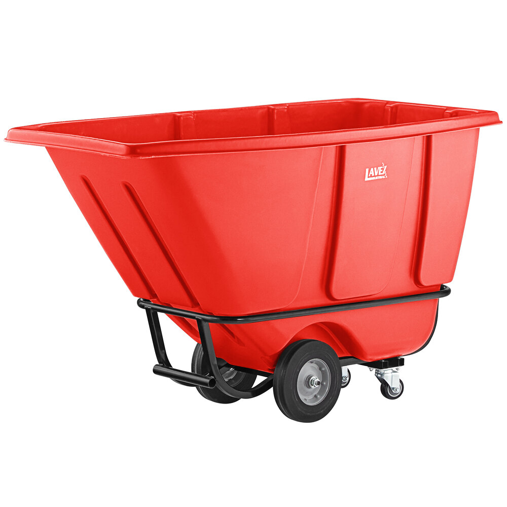 Lavex Industrial 0.5 Cubic Yard Red Heavy-Duty Tilt Truck / Trash Cart ...