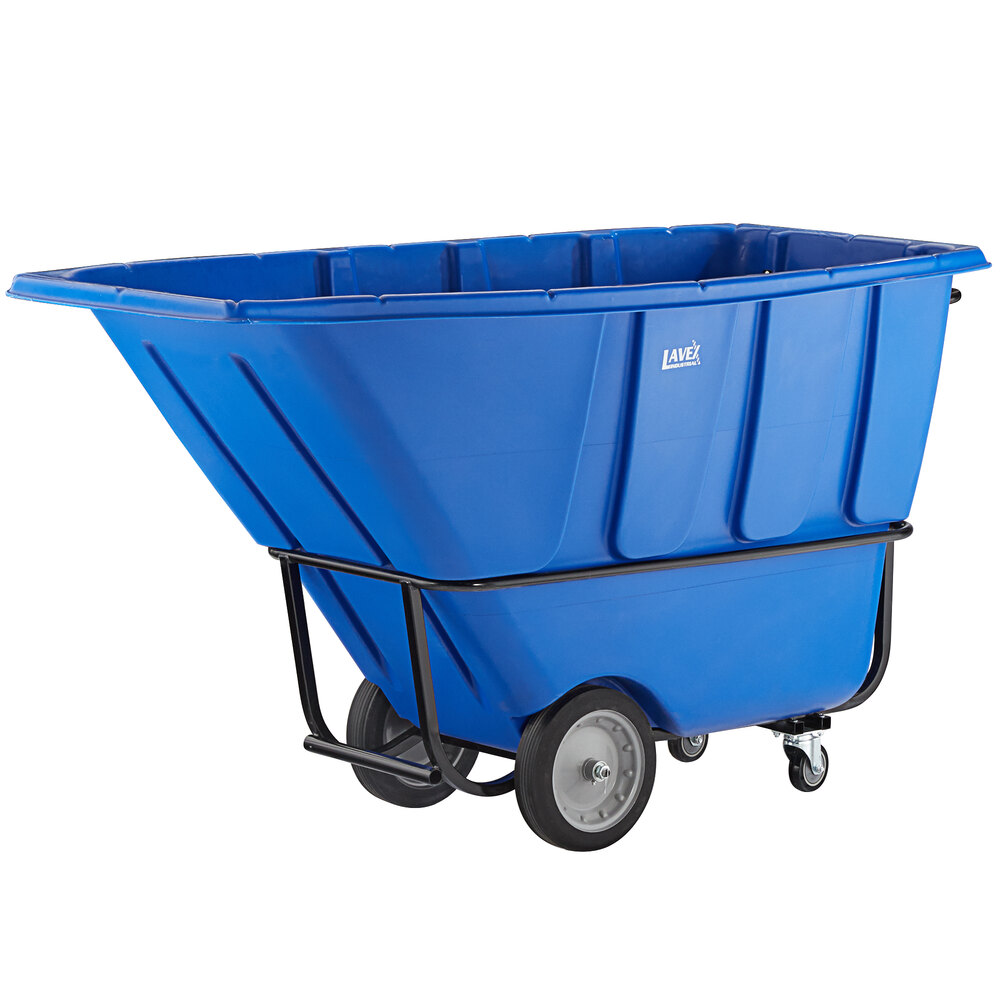 Lavex 1 Cubic Yard Blue Standard-Duty Tilt Truck / Trash Cart (1250 lb ...