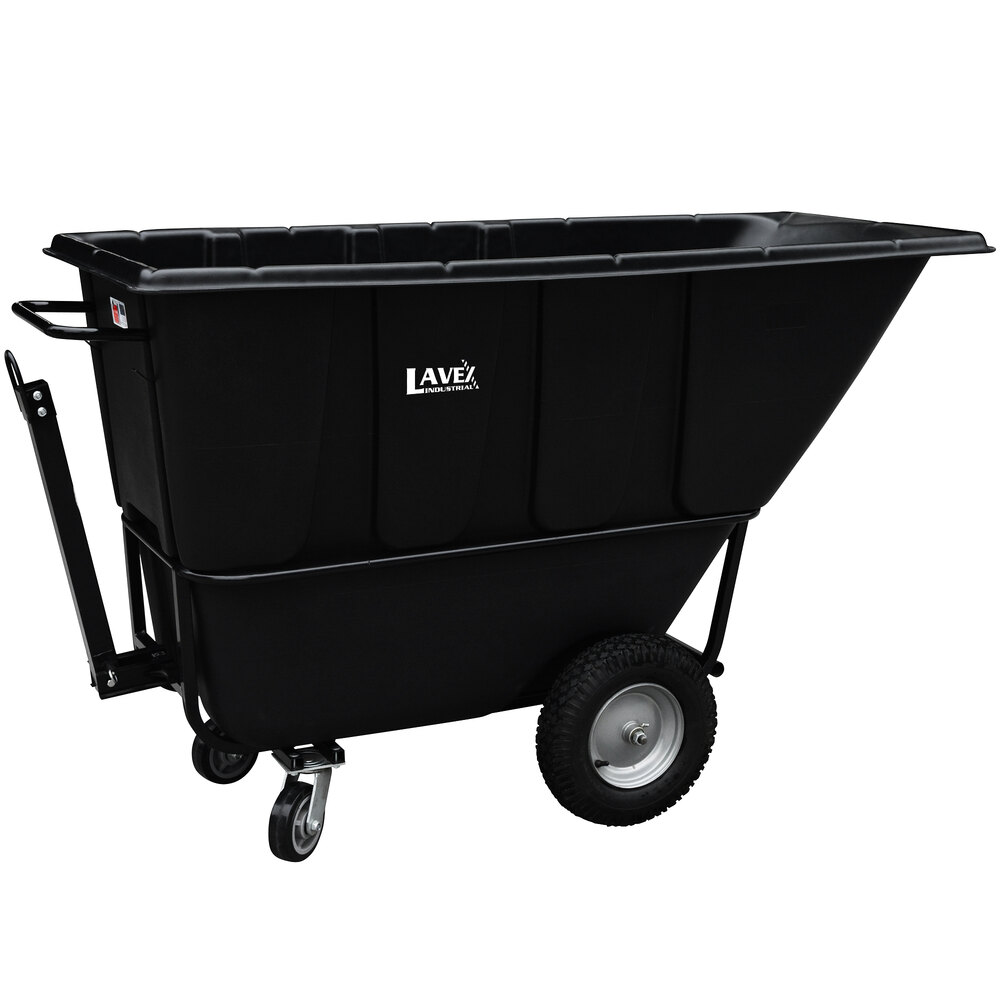 Lavex 1 Cubic Yard Black Towable Heavy-Duty Tilt Truck / Trash Cart ...