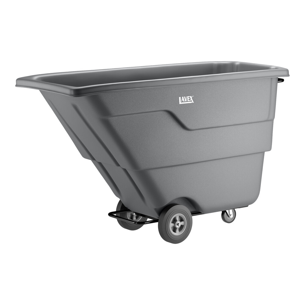 Lavex 1 Cubic Yard Gray Tilt Truck / Trash Cart (600 lb. Capacity)