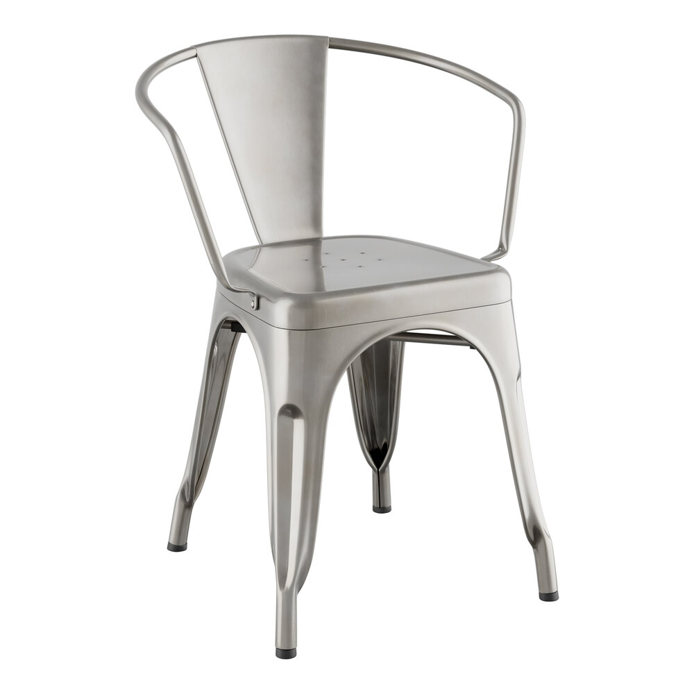Lancaster Table & Seating Alloy Series Silver Indoor Arm Chair