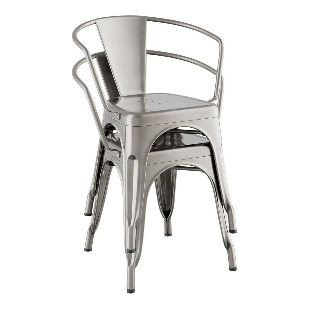 Lancaster Table & Seating Alloy Series Silver Indoor Arm Chair
