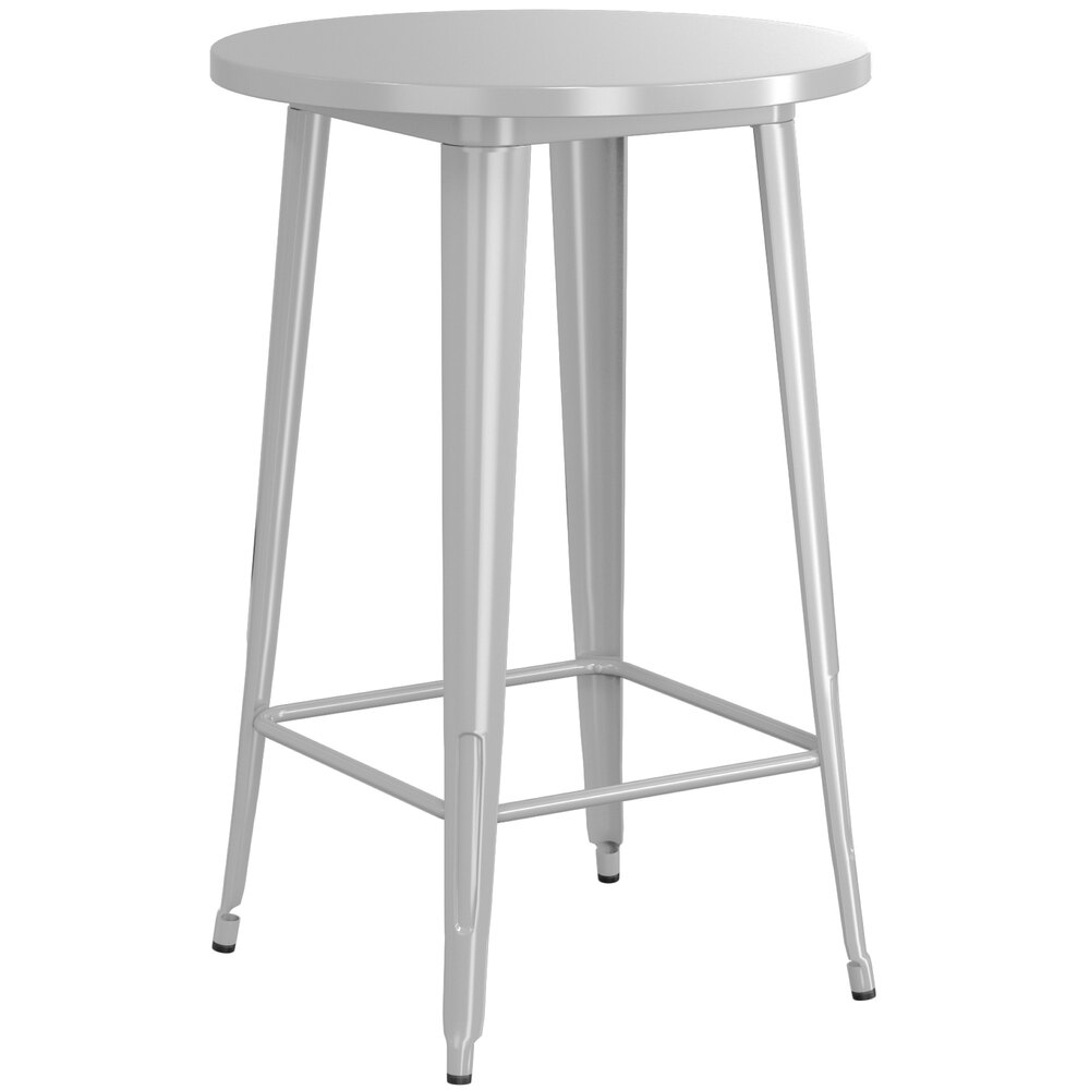 Lancaster Table & Seating Alloy Series 30" Round Silver Bar Height ...