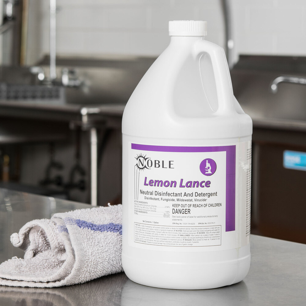 Noble Chemical Lemon Lance 1 Gallon / 128 oz. Disinfectant & Detergent ...