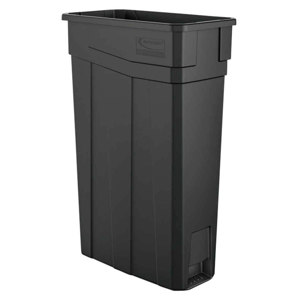 Suncast TCN2030 23 Gallon Gray Slim Rectangular Trash Can