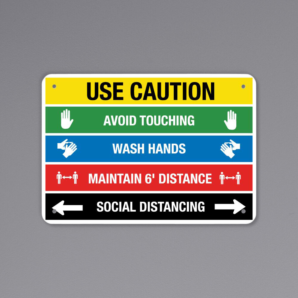 "Use Caution / Avoid Touching" Engineer-Grade Reflective Multi-Color ...