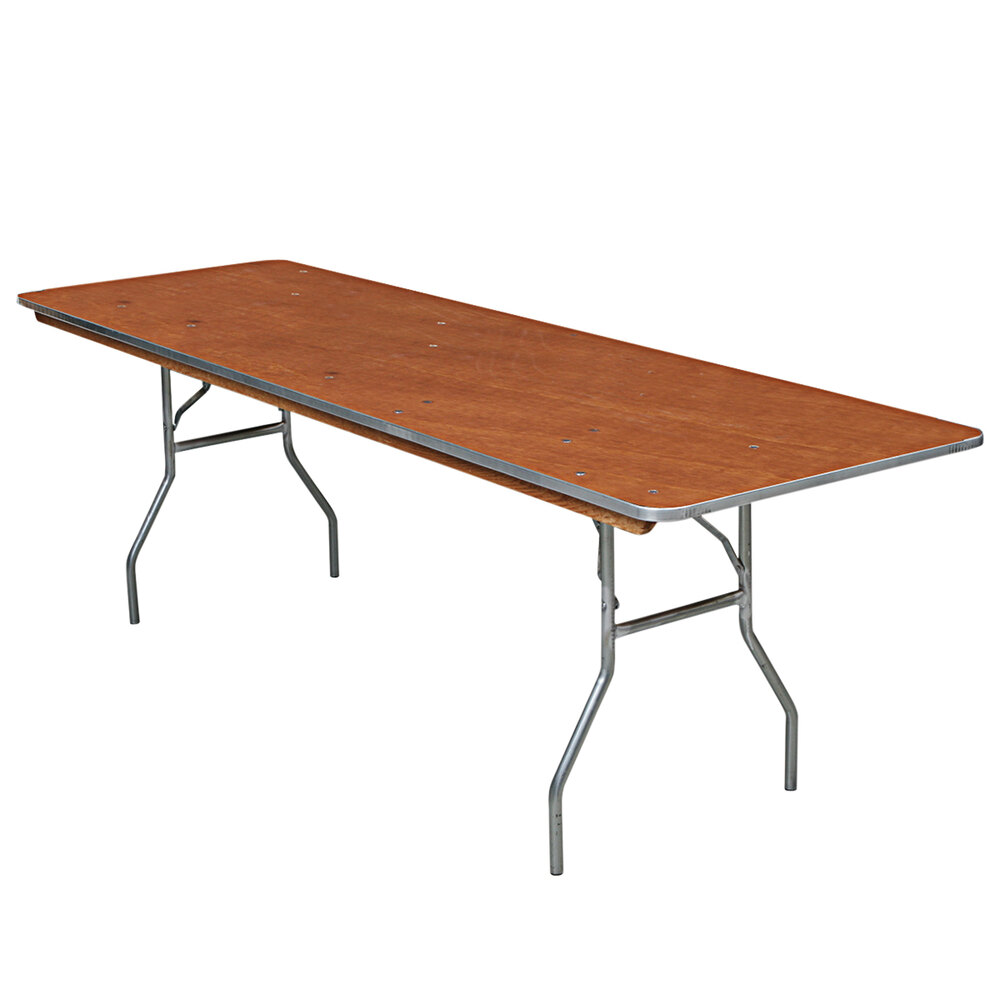 Resilient 24" x 96" Folding Seminar Table with Plywood Top and Wishbone ...