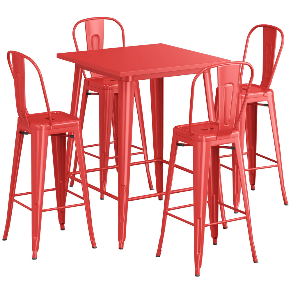 Lancaster Table & Seating Alloy Series 32" x 32" Ruby Red Bar Height ...