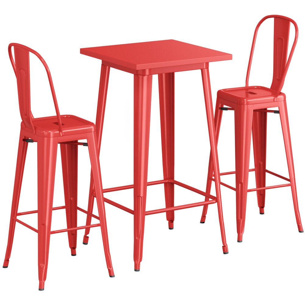 Lancaster Table & Seating Alloy Series 24" x 24" Ruby Red Bar Height ...
